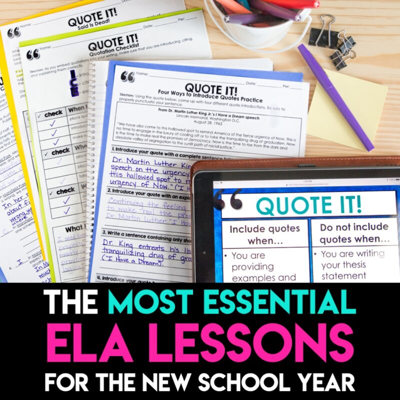 The Most Essential ELA Lessons - The Daring English Teacher
