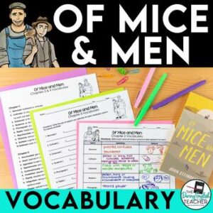 Of Mice And Men Vocabulary Unit (activities, Quizzes, And More) - The ...