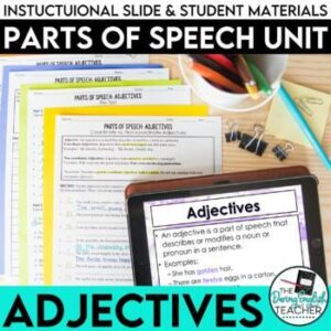Adjectives: Parts of Speech Unit (PowerPoint, lessons, activities ...